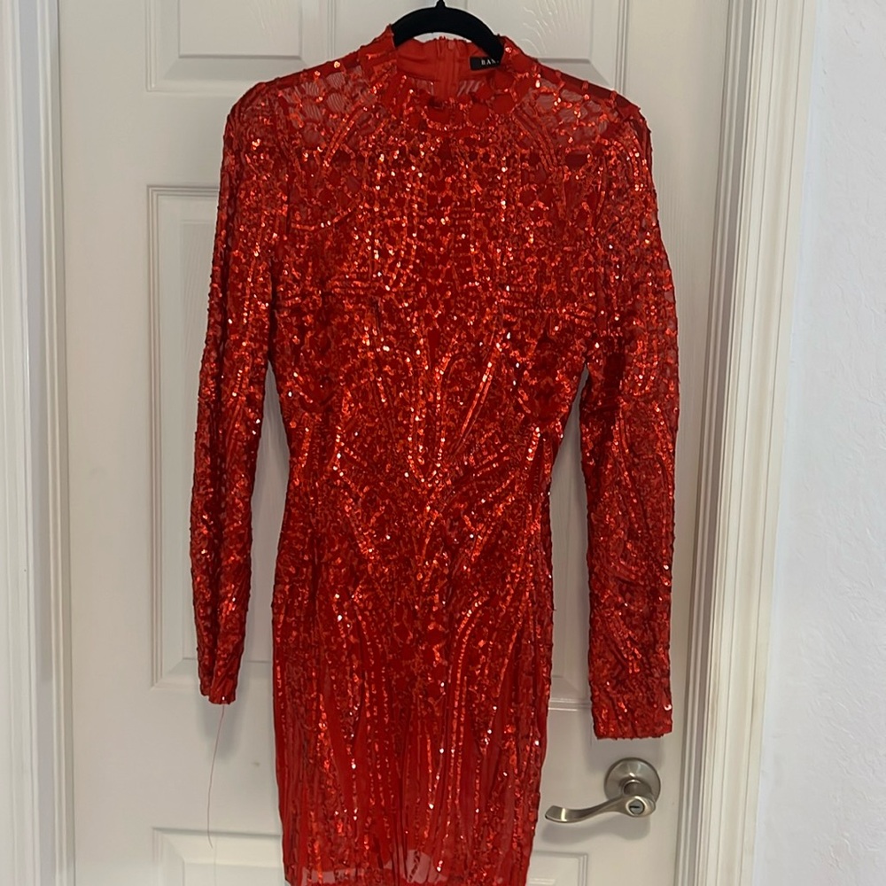Red See Through Sequence Dress From Banjul - Gem